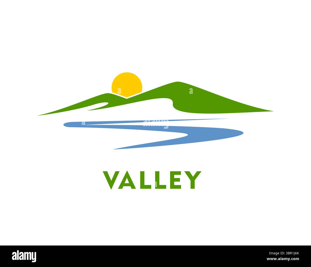 Alpine valley green field Stock Vector Images - Alamy