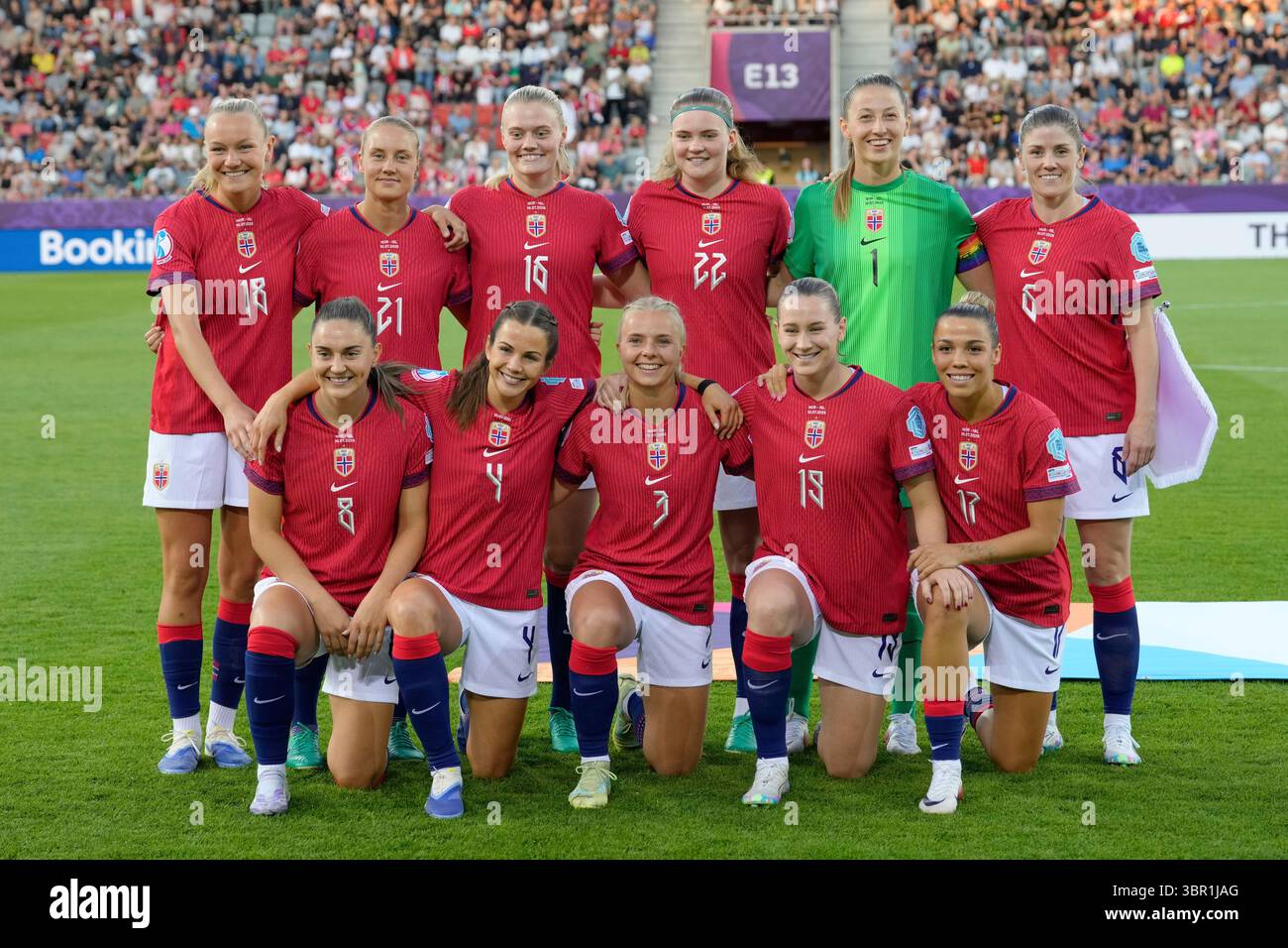 Norway starting players pose for a team photo at the beginning of the ...