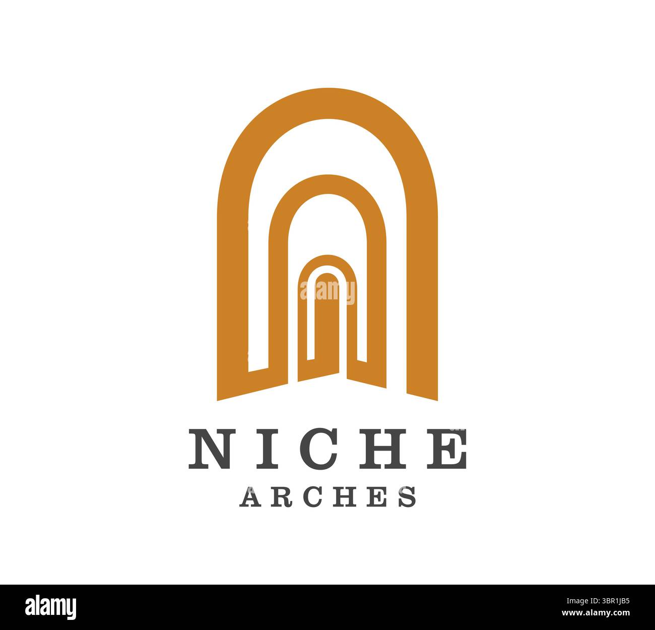 Niche arch icon, graphic window shape or symbol. Palace entrance ...