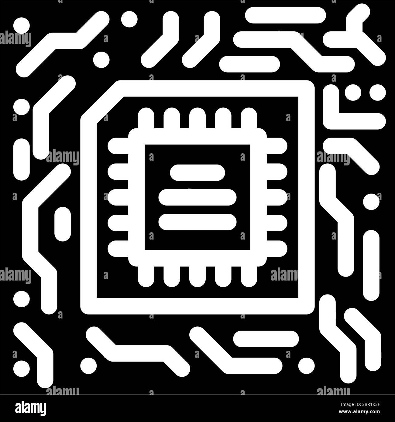 circuit board quantum computer glyph icon vector illustration Stock ...