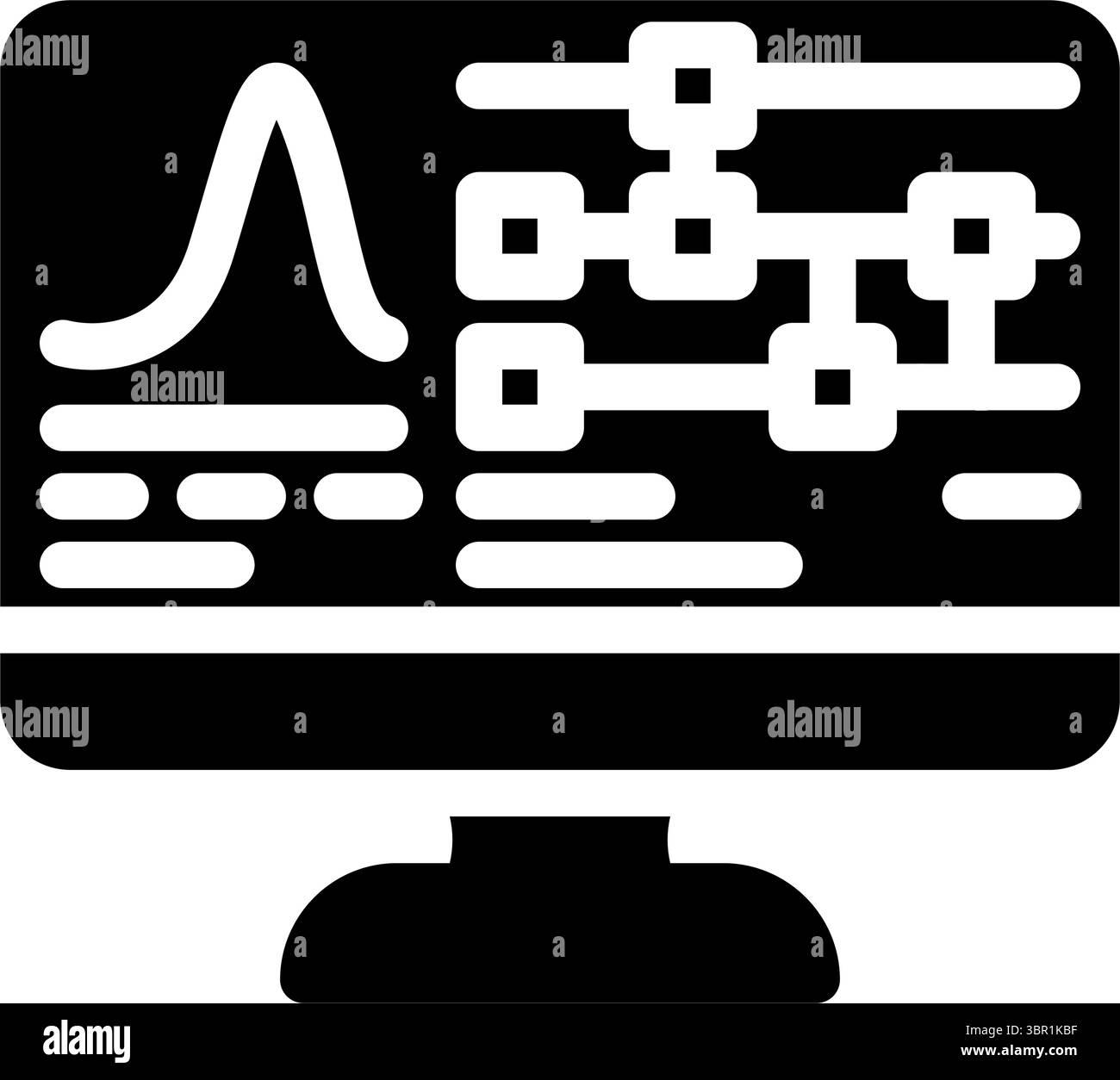 algorithm screen quantum computer glyph icon vector illustration Stock ...