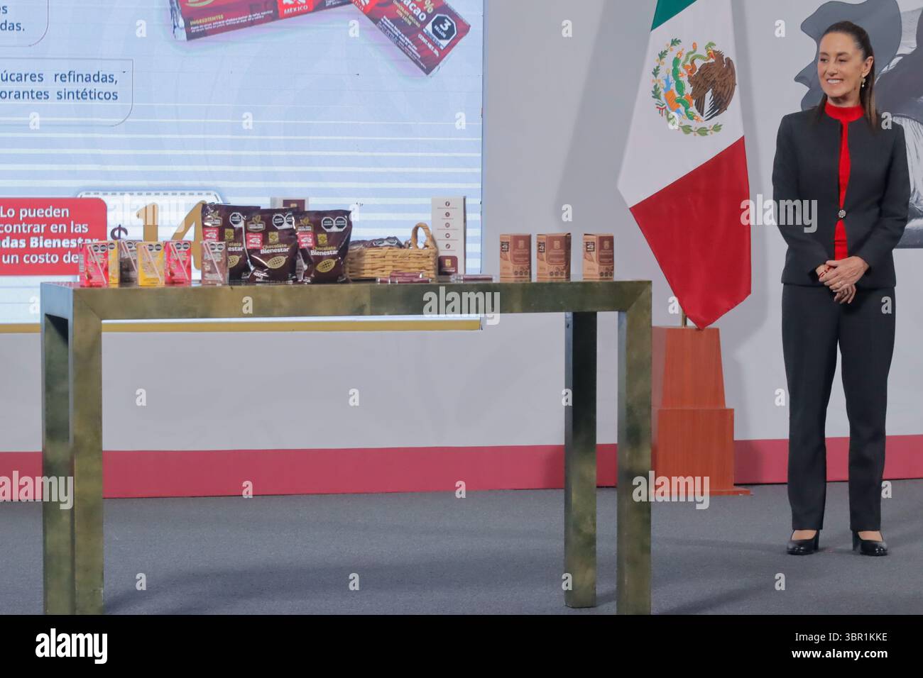Mexico's President Claudia Sheinbaum Pardo, speaks during a briefing ...