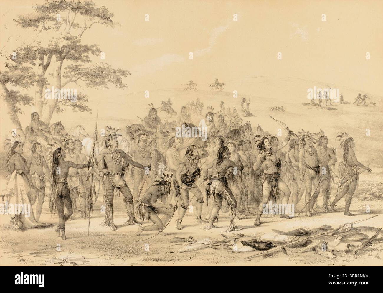 "Braves Shooting Arrows—A Competition—no. 24," lithograph by George ...