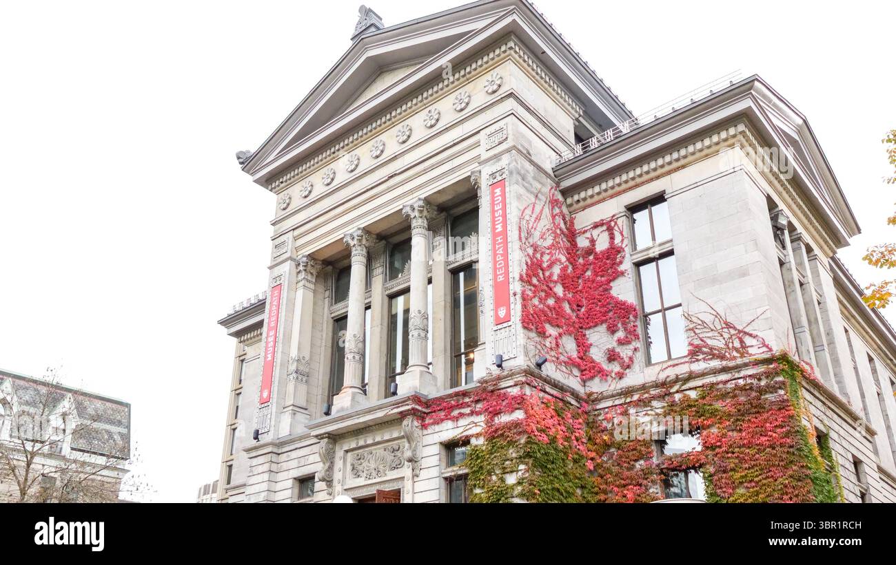 Montreal, Quebec Canada - Oct 27 2024: Side view of the facade of a ...