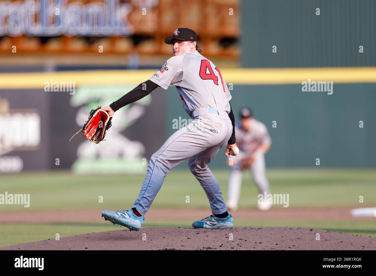 Rocket City Trash Pandas starting pitcher George Klassen (41) in action ...