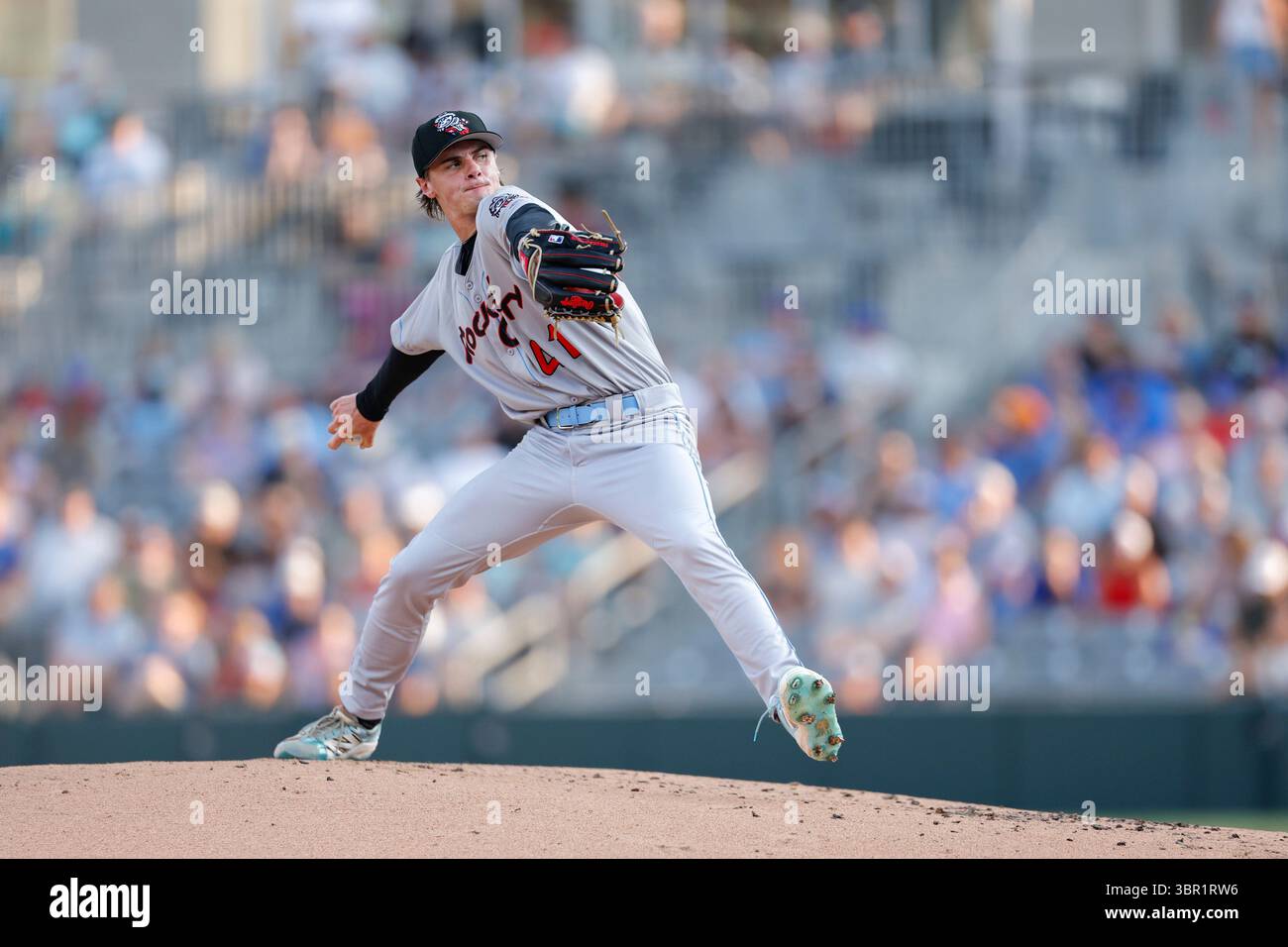 Rocket City Trash Pandas starting pitcher George Klassen (41) in action ...