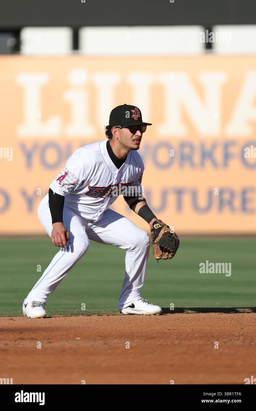 Johan Macias (4) of the Inland Empire 66ers in the field against the ...