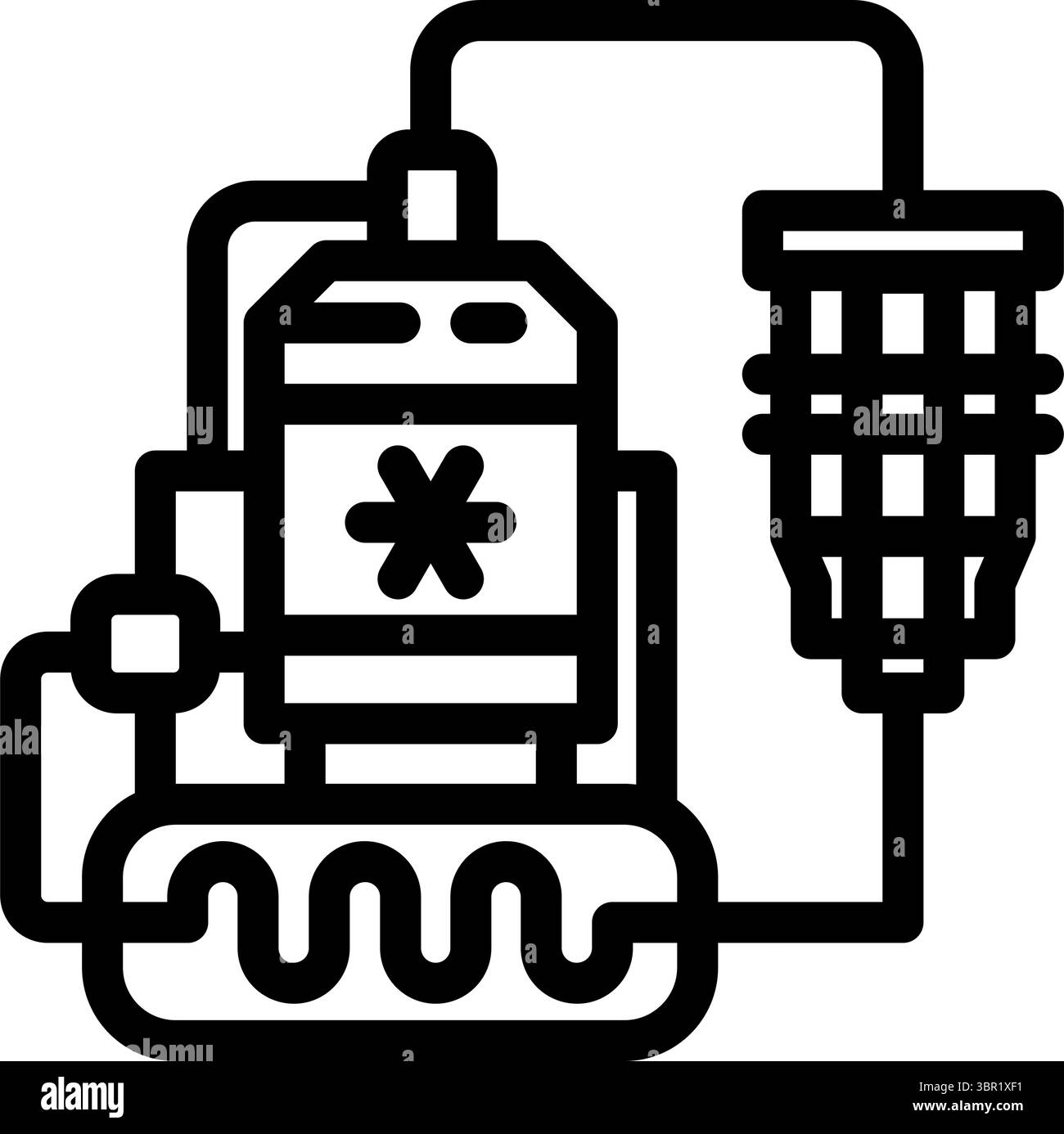 cryogenic cooling system quantum computer line icon vector illustration ...