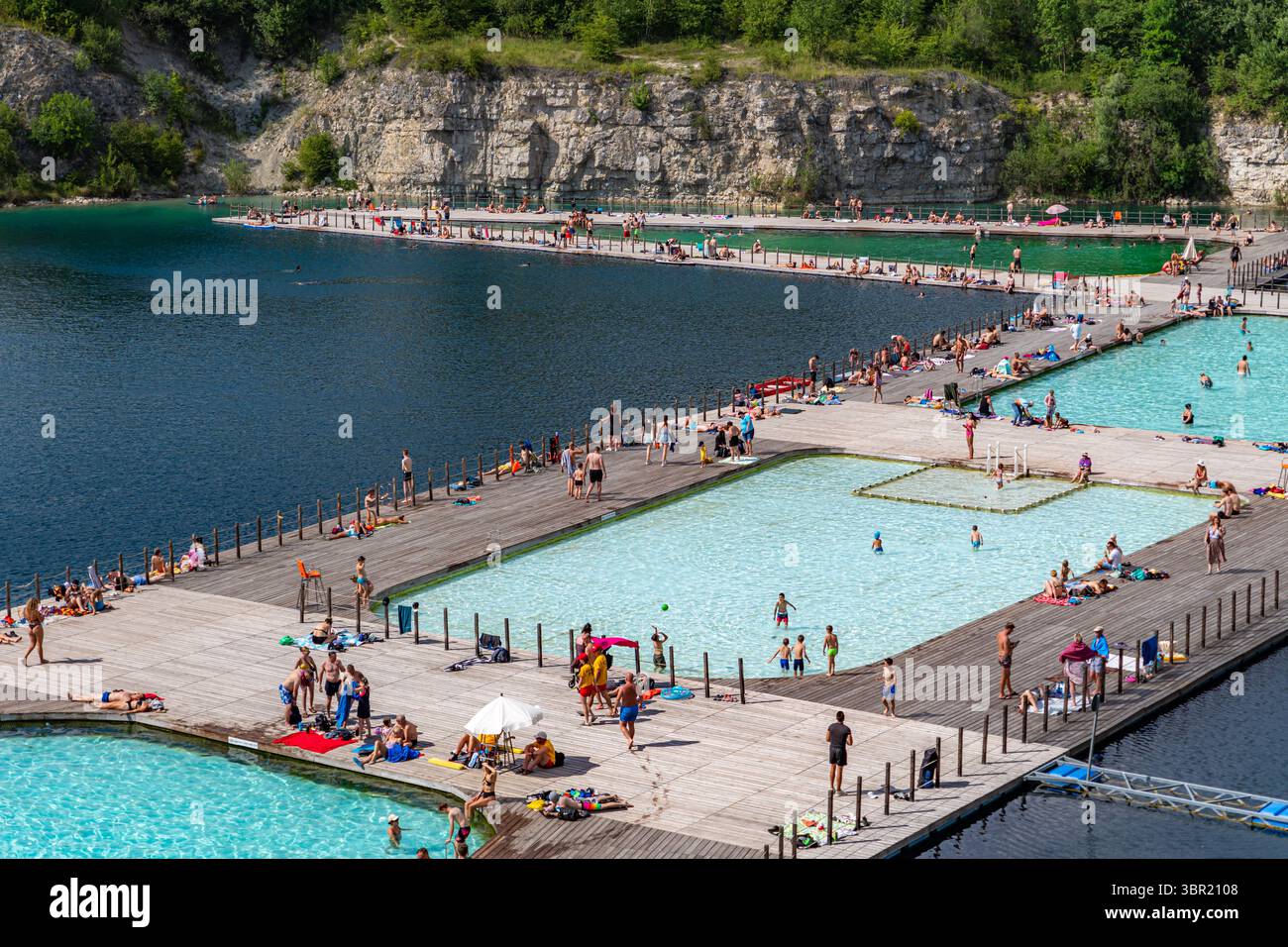 Former limestone quarry near Kraków, now a public park with turquoise ...