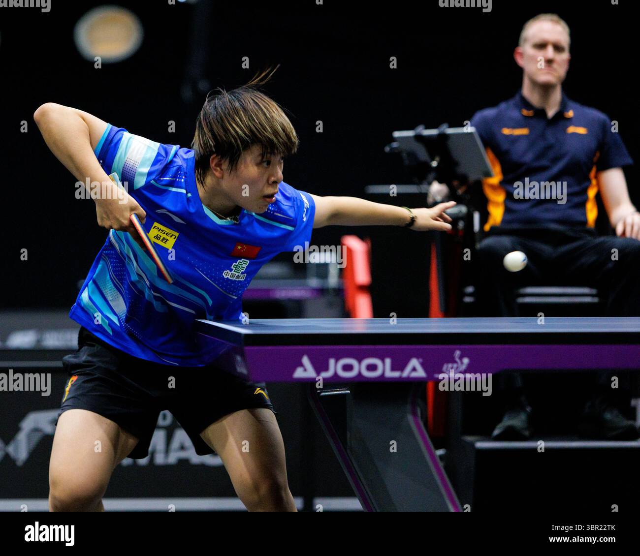 Yidi Wang (China) competes in the United States Smash 2025 table tennis ...