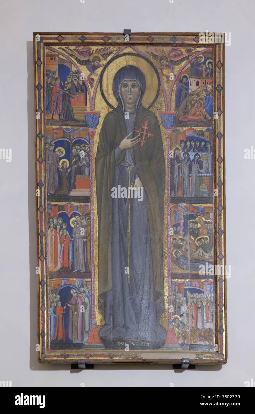 Panel painting of Saint Clare with eight scenes from her life, dated ...