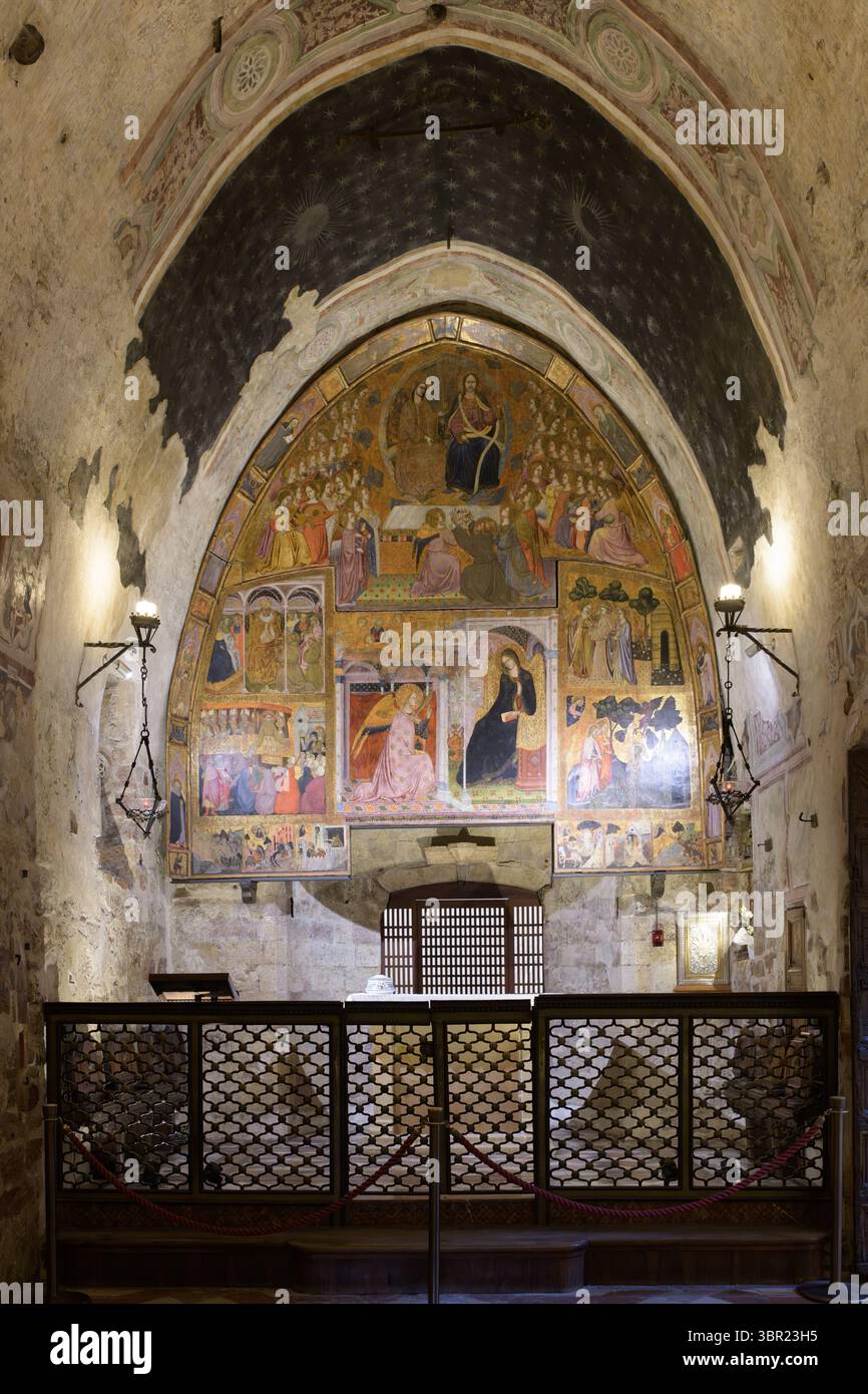 Interior of the Porziuncola chapel in the Basilica of Saint Mary of the ...