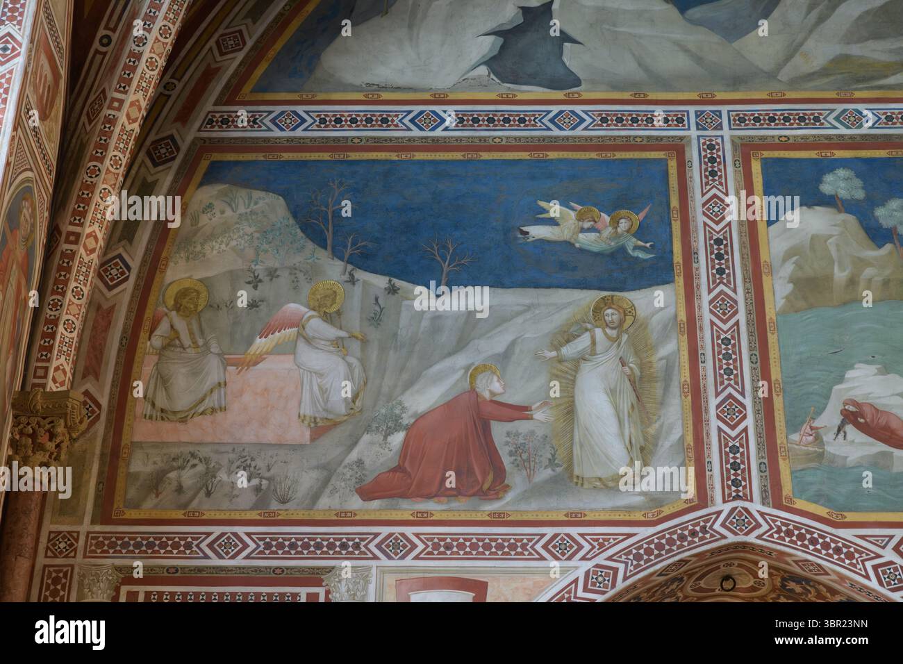 Fresco of 'Noli me tangere' attributed to the school of Giotto in the ...