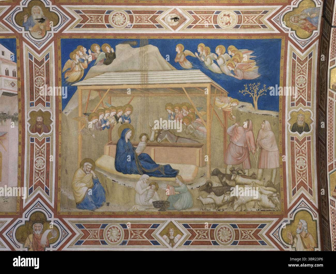 Nativity fresco in the right transept of the Lower Basilica of San ...