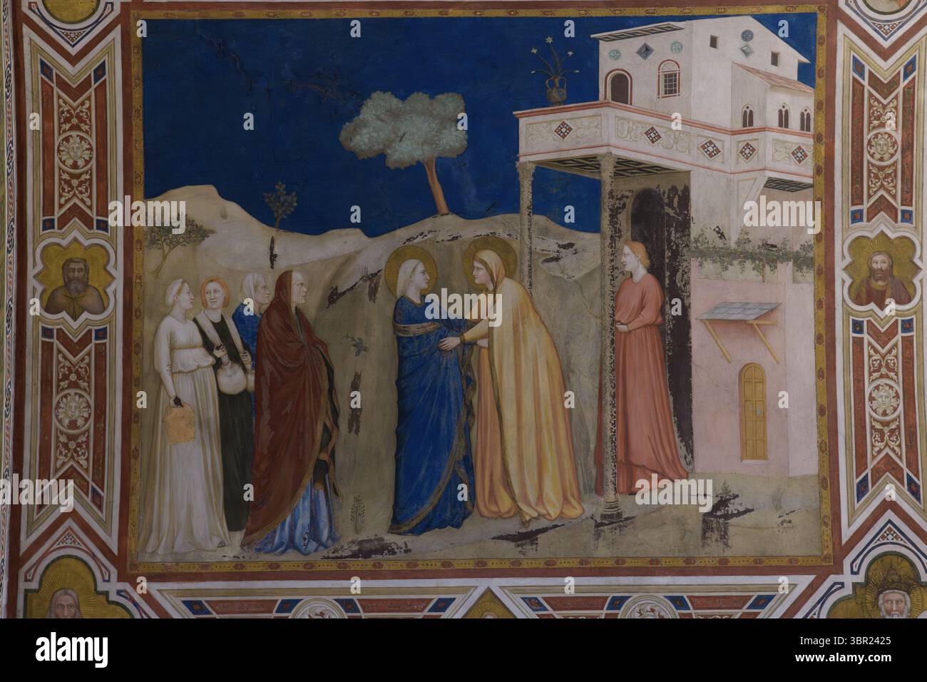 The Visitation fresco by Giotto, showing Mary and Elizabeth meeting ...