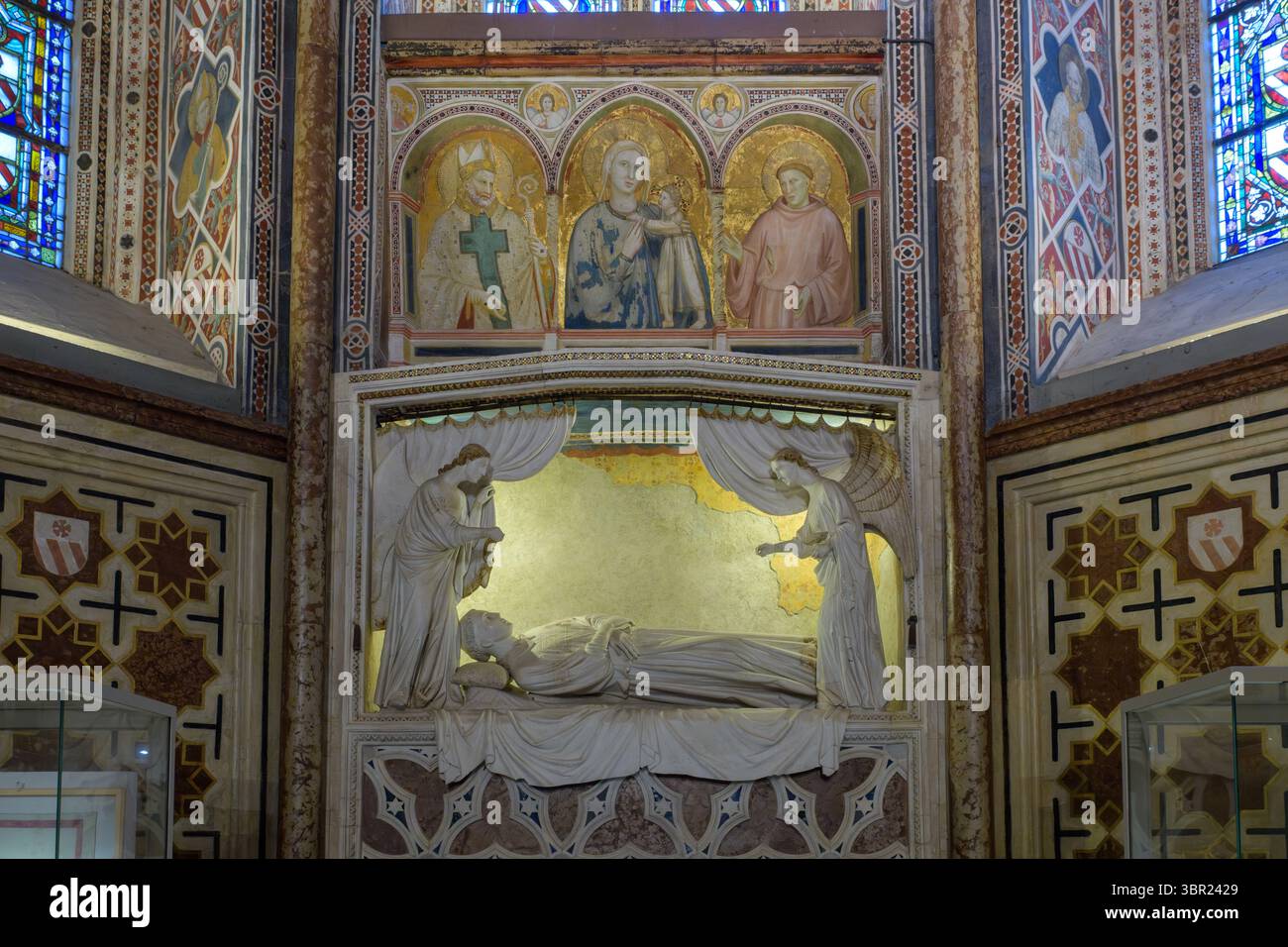 Monument of Giovanni Gaetano Orsini with frescoed triptych and ...