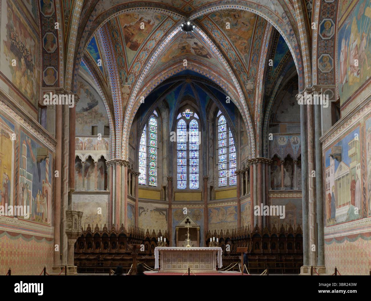 Interior of the Upper Church of San Francesco in Assisi, with Gothic ...