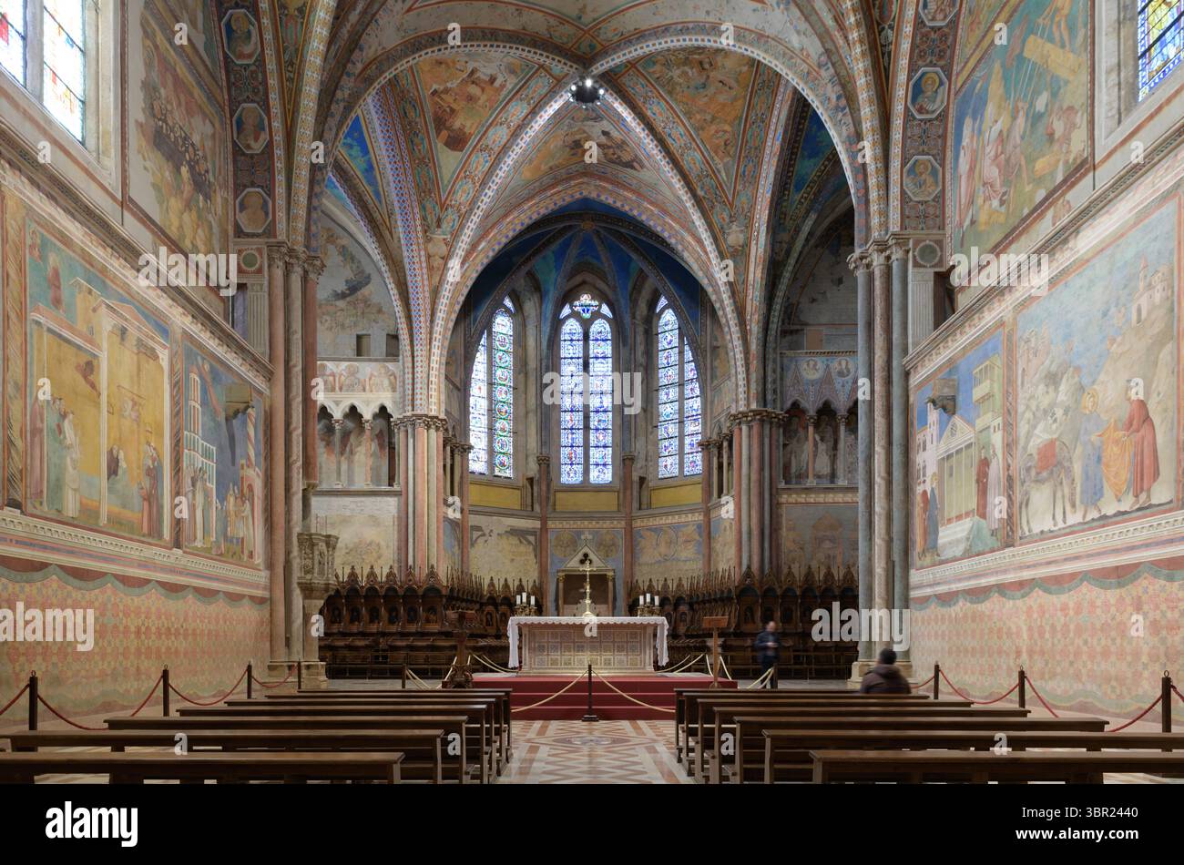Interior of the Upper Church of San Francesco in Assisi, with Gothic ...