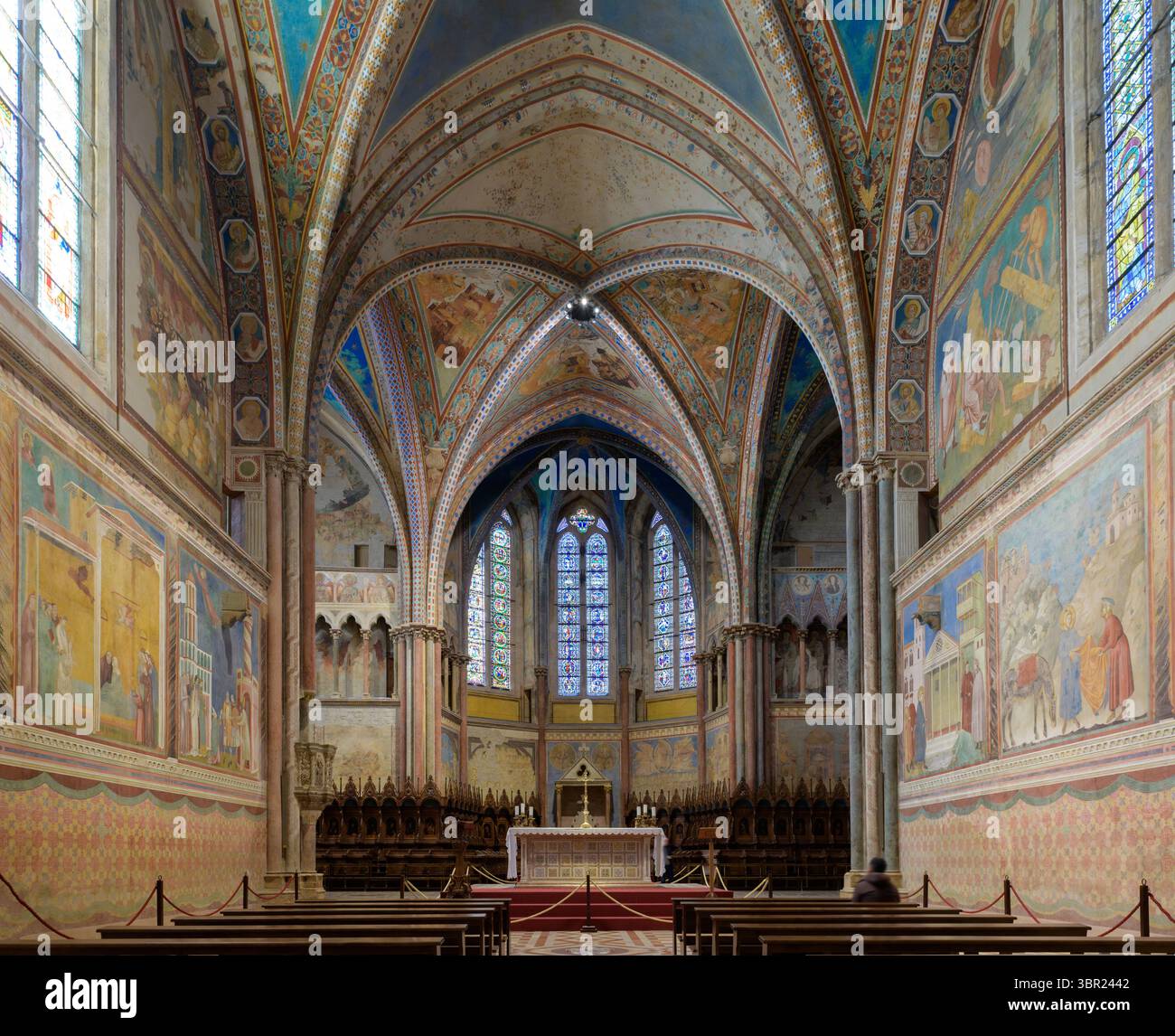 Interior of the Upper Church of San Francesco in Assisi, with Gothic ...