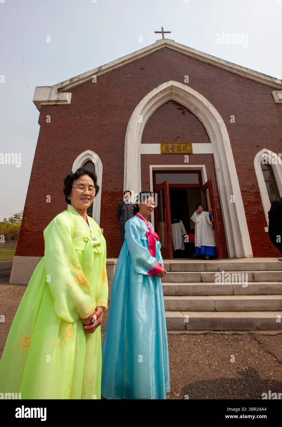 North Korean people in front of Chilgol protestant church, DGC ...