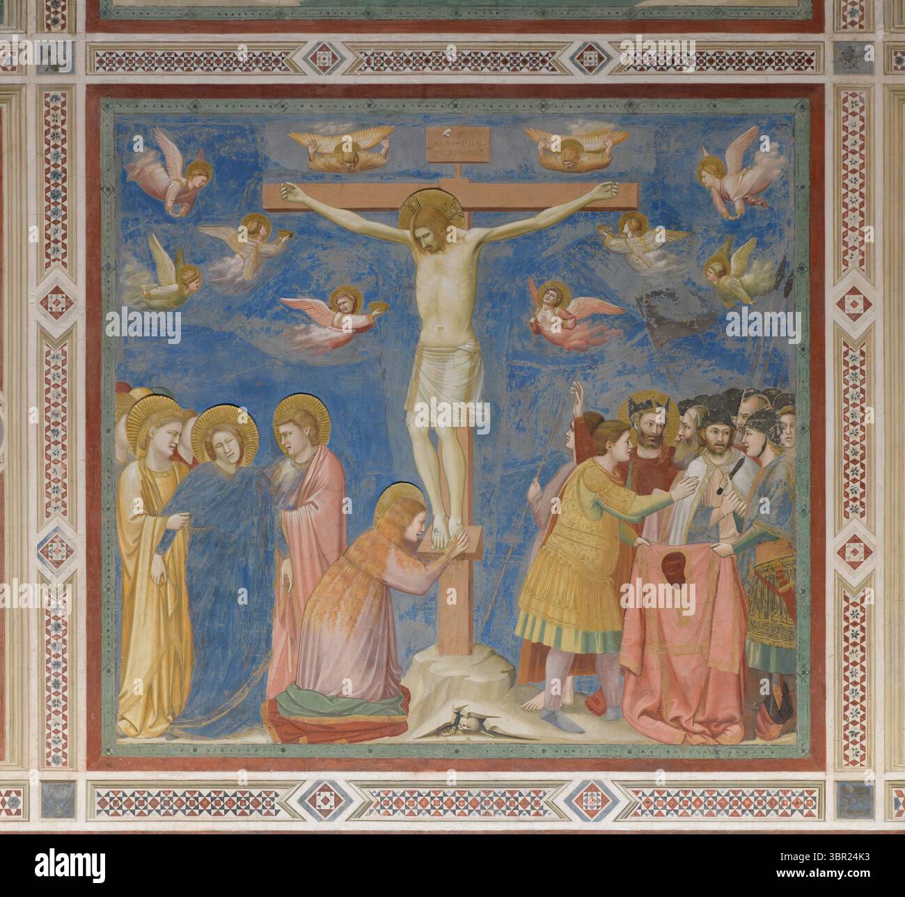Fresco of the 'Crucifixion,' Scrovegni Chapel, Padua, Italy, painted by ...
