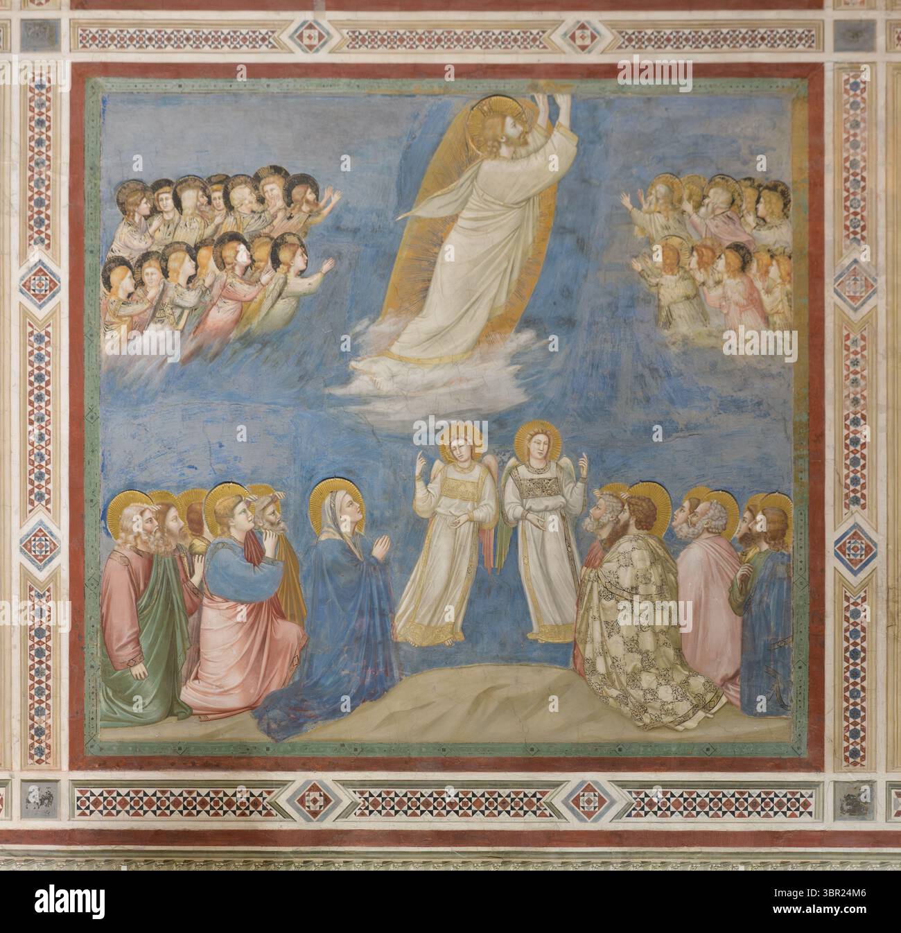 Fresco of the 'Ascensione' (Ascension), Scrovegni Chapel, Padua, Italy, painted by Giotto ...