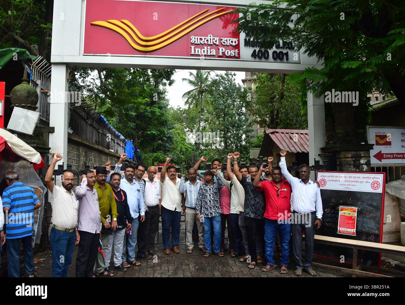 MUMBAI, INDIA - JULY 9: GPO post office postman goes on strike as ...