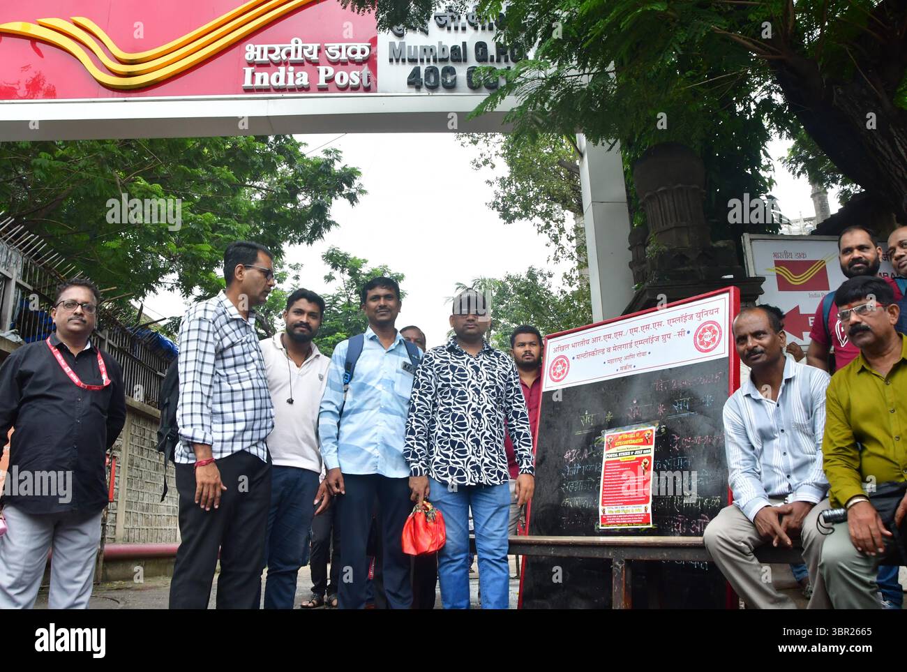 MUMBAI, INDIA - JULY 9: GPO post office postman goes on strike as ...
