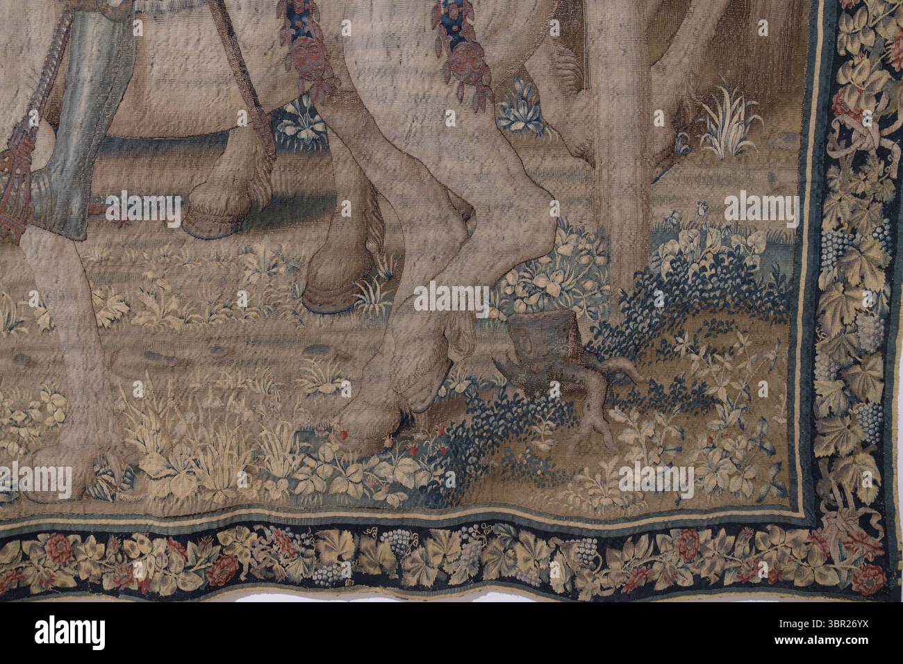 Detail of tapestry depicting King David leading a battle against the ...