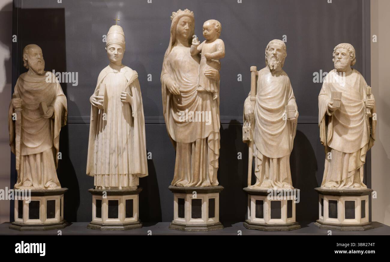 Marble statues of religious figures from the altar of the San Felice ...