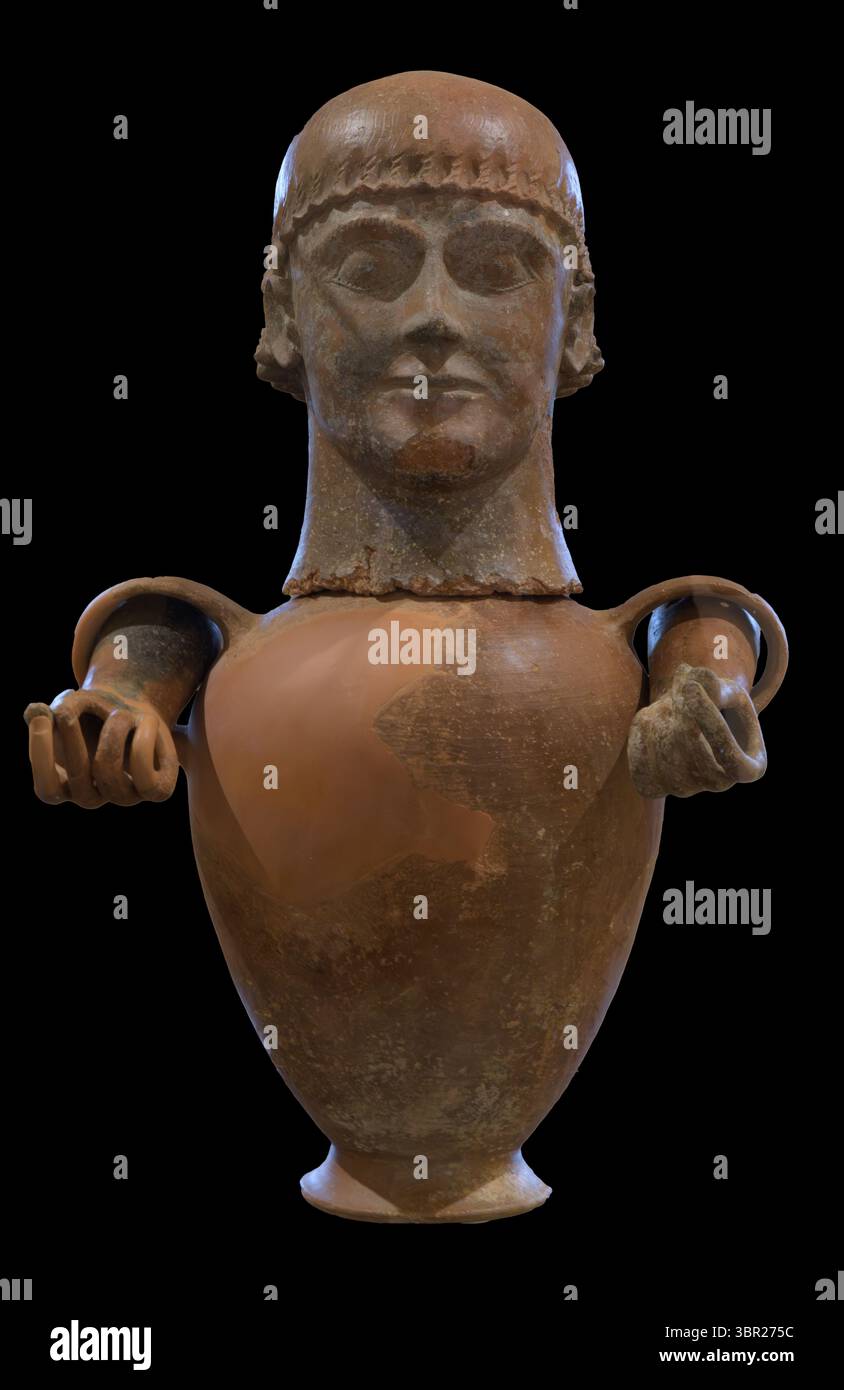 Etruscan canopic urn with anthropomorphic features, terracotta, Museo ...