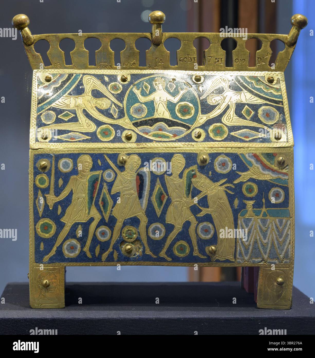 Champleve enamel and gilt copper reliquary casket from 12th-century ...