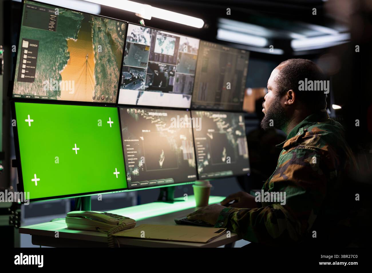 Army telecommunication systems agent using radio and satellite tech ...