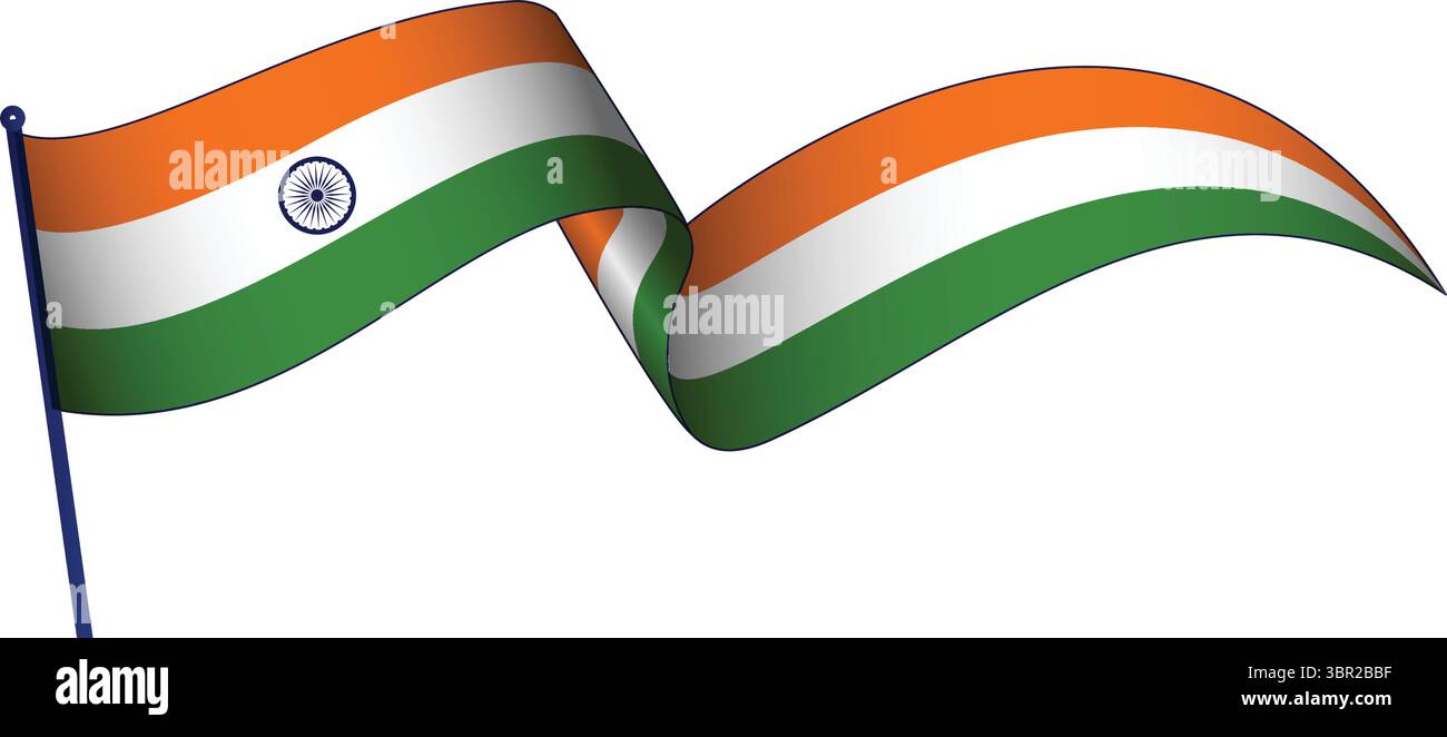 Waving Indian Flag Banner – Horizontal Vector Design Patriotic India ...