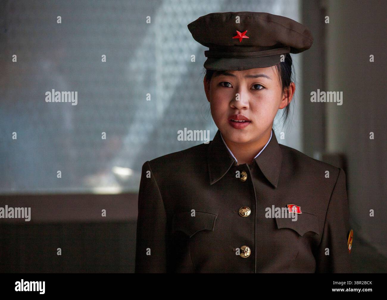 North Korean young female guard in central history museum, DGC ...