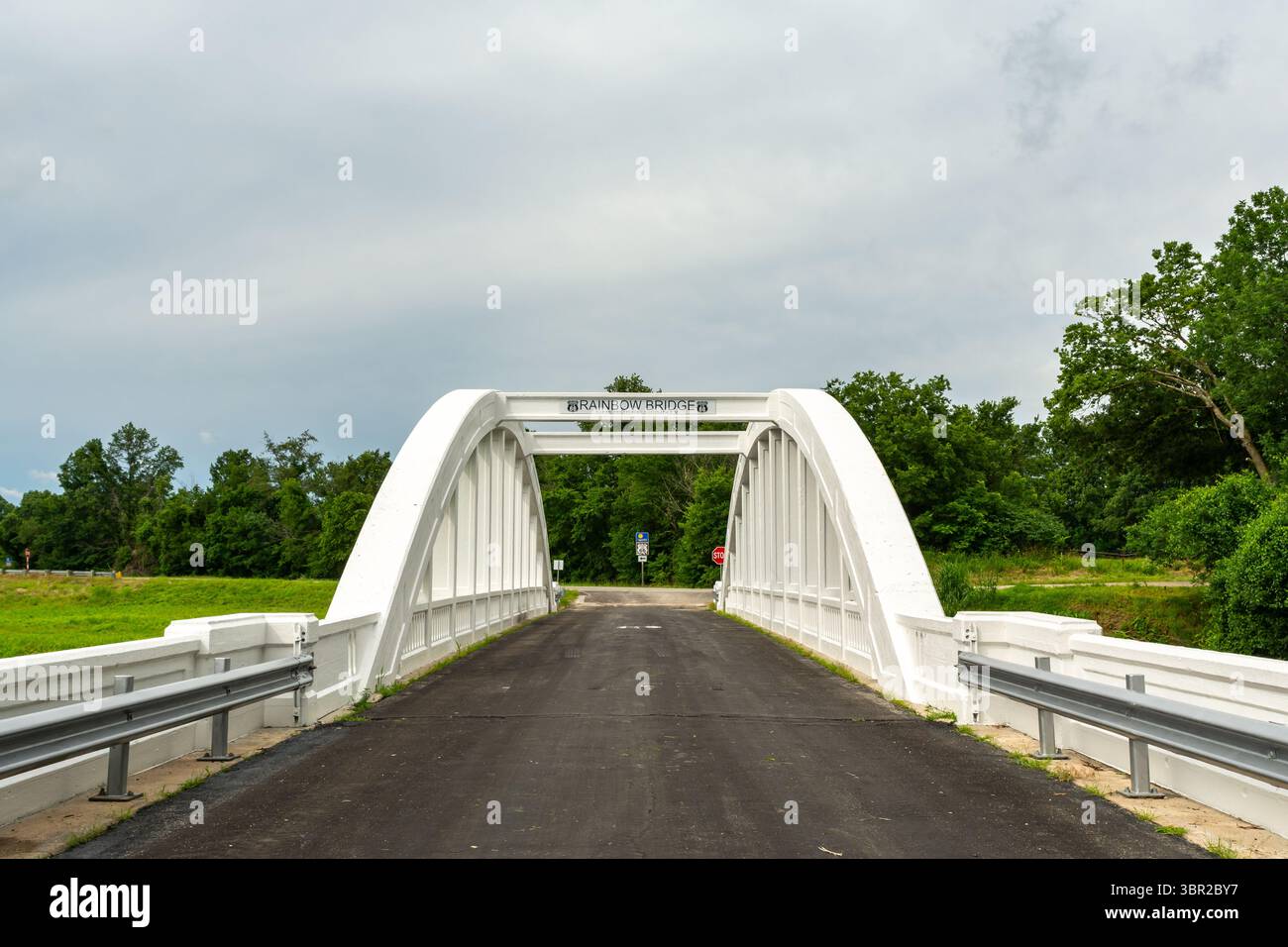 The historic Brush Creek Bridge, also known as the Rainbow Bridge ...