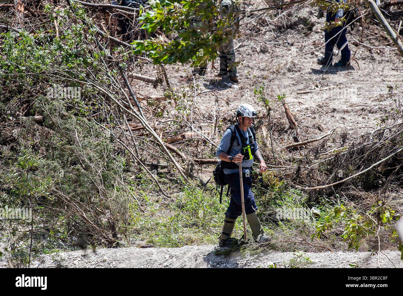 July 10, 2025: Texas search and rescue teams scouring through Big Sandy ...