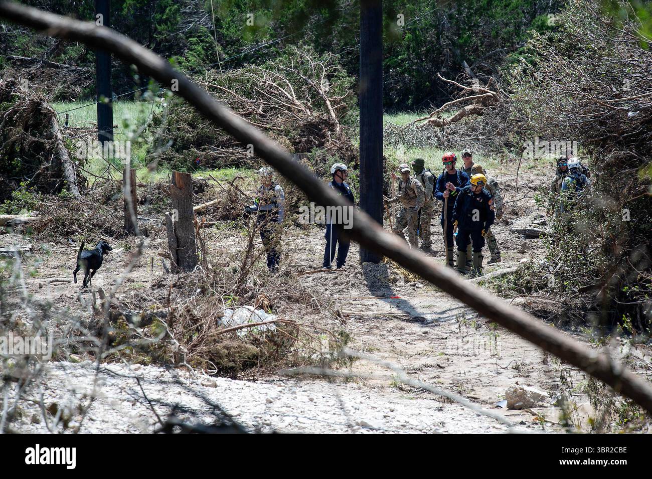 July 10, 2025: Texas search and rescue teams scouring through Big Sandy ...
