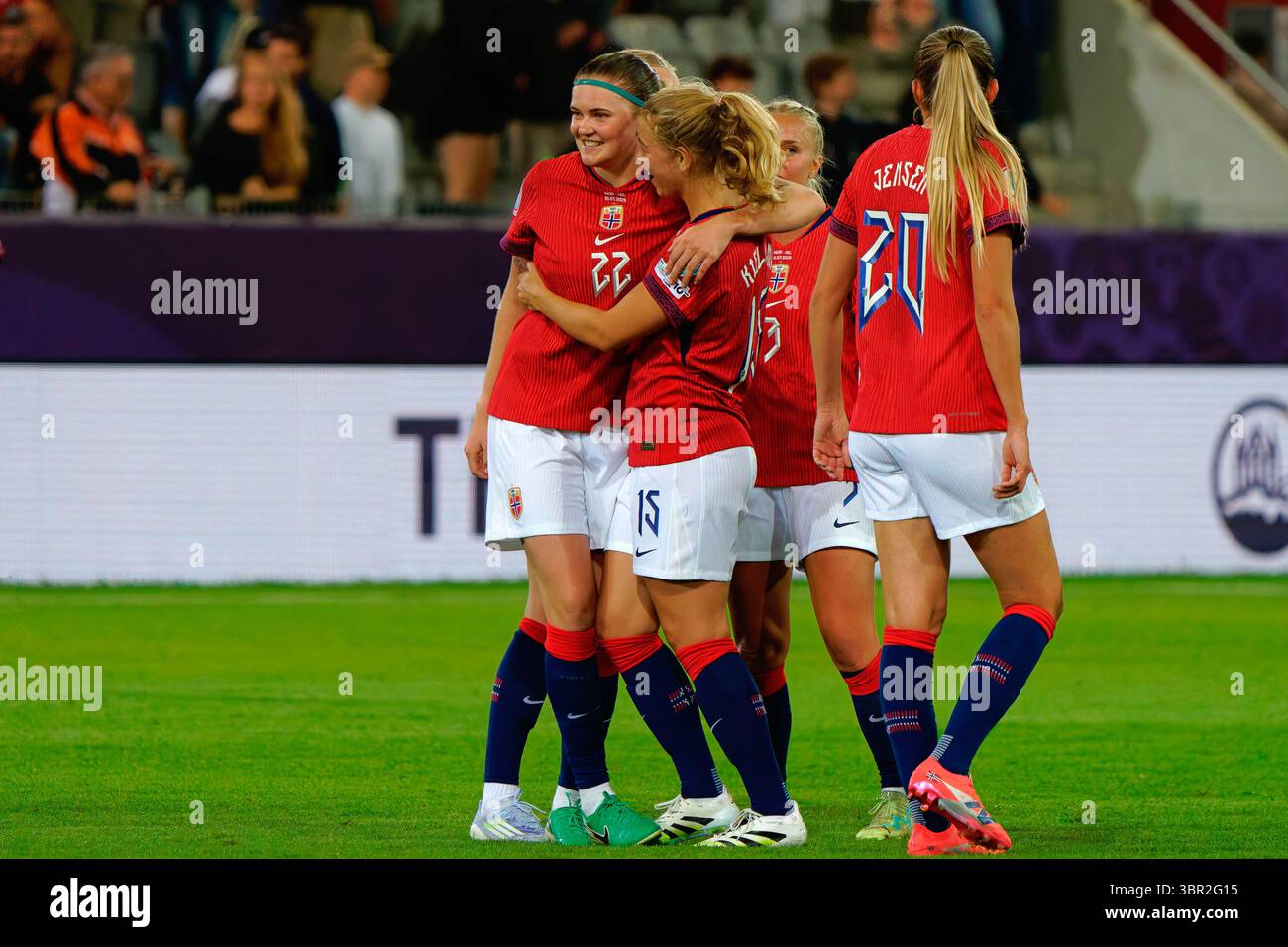 Signe Gaupset of Norway and Justine Kielland of Norway celebrates the ...