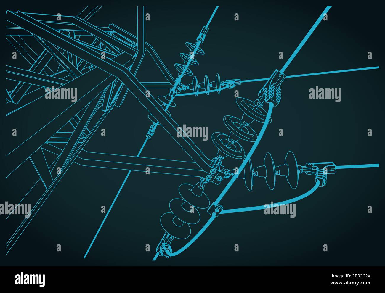 High voltage line close up stylized vector illustration Stock Vector Image & Art - Alamy