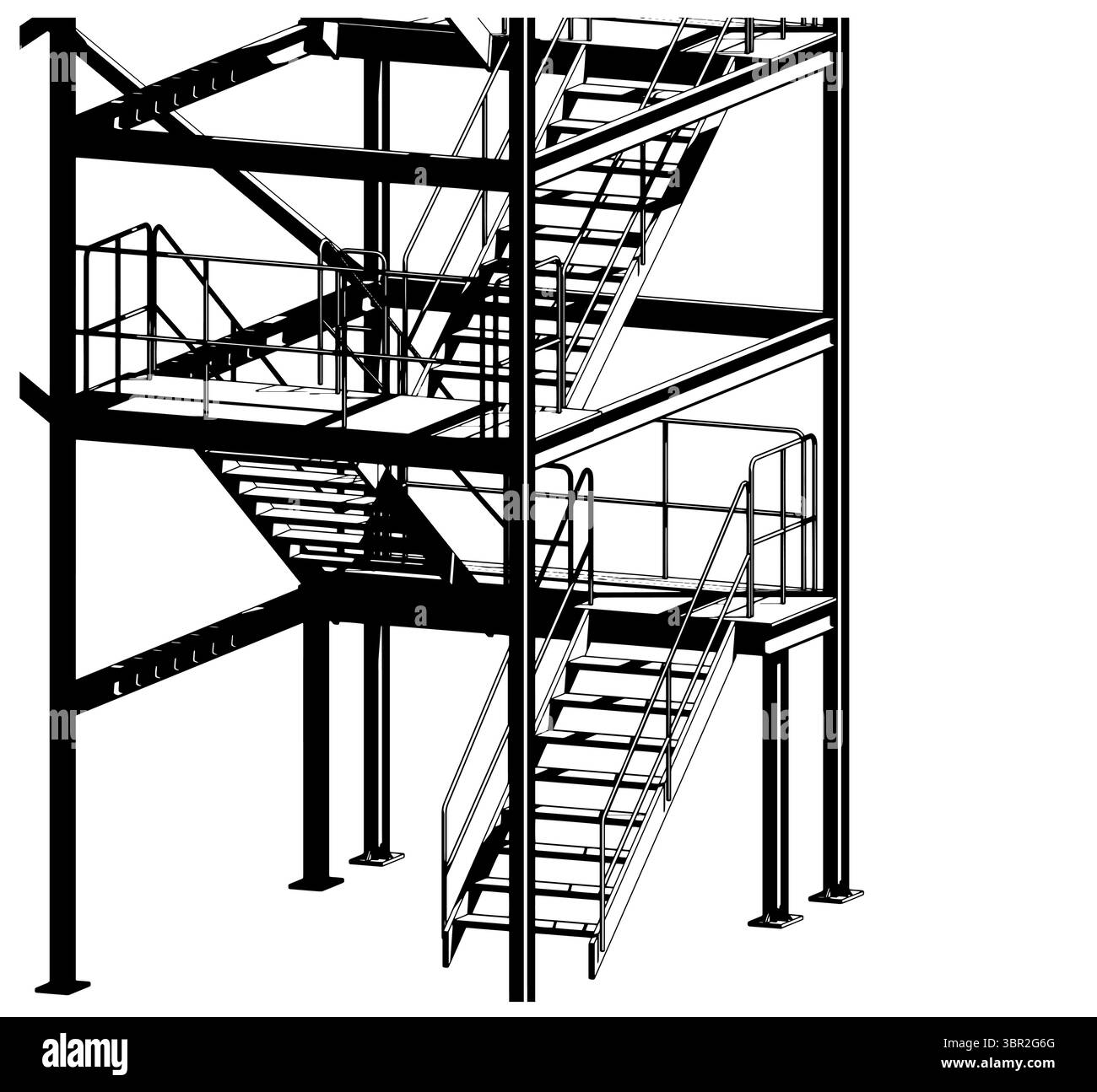 Industrial metal staircase stylized vector isometric illustration Stock ...