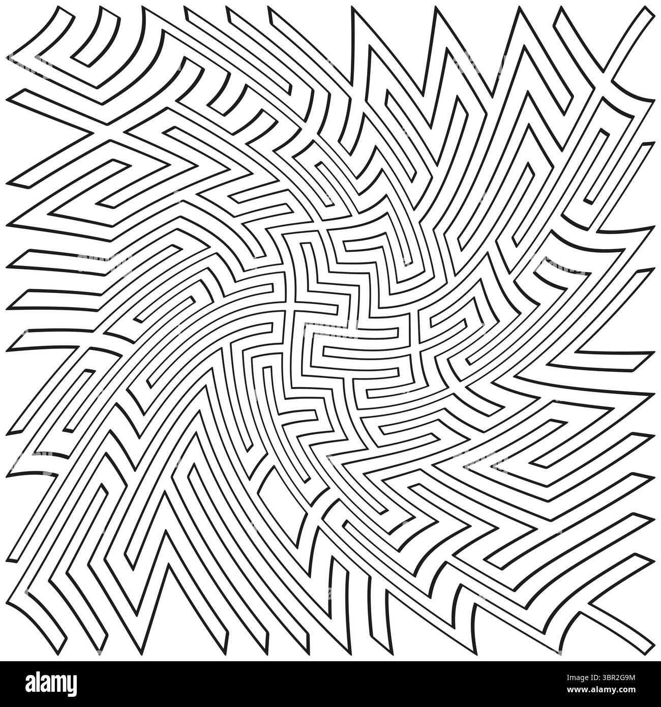 Spiral maze twist. Rotating pathway cluster. Dynamic swirl Vector ...