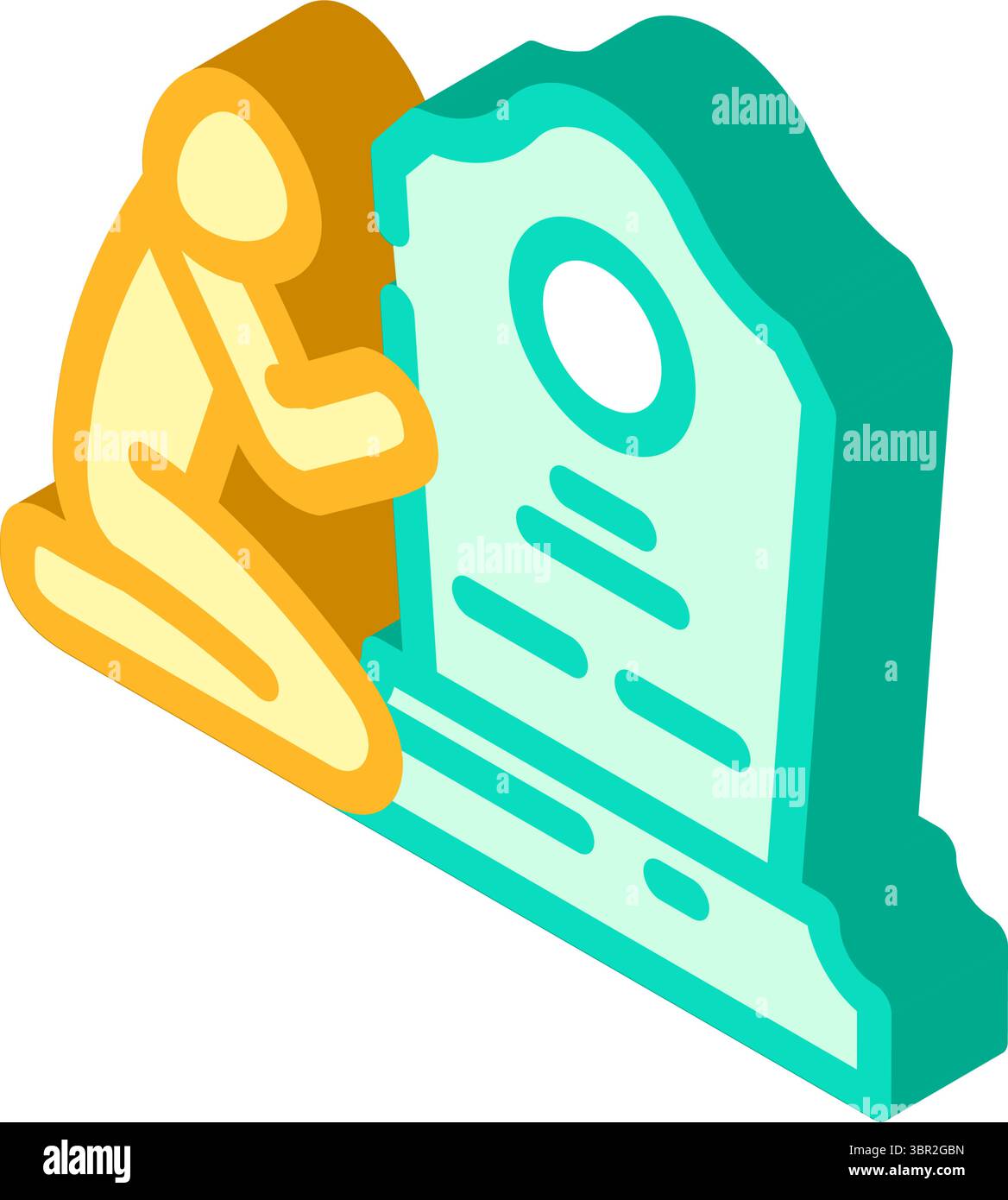 crying person grave mortality isometric icon vector illustration Stock ...