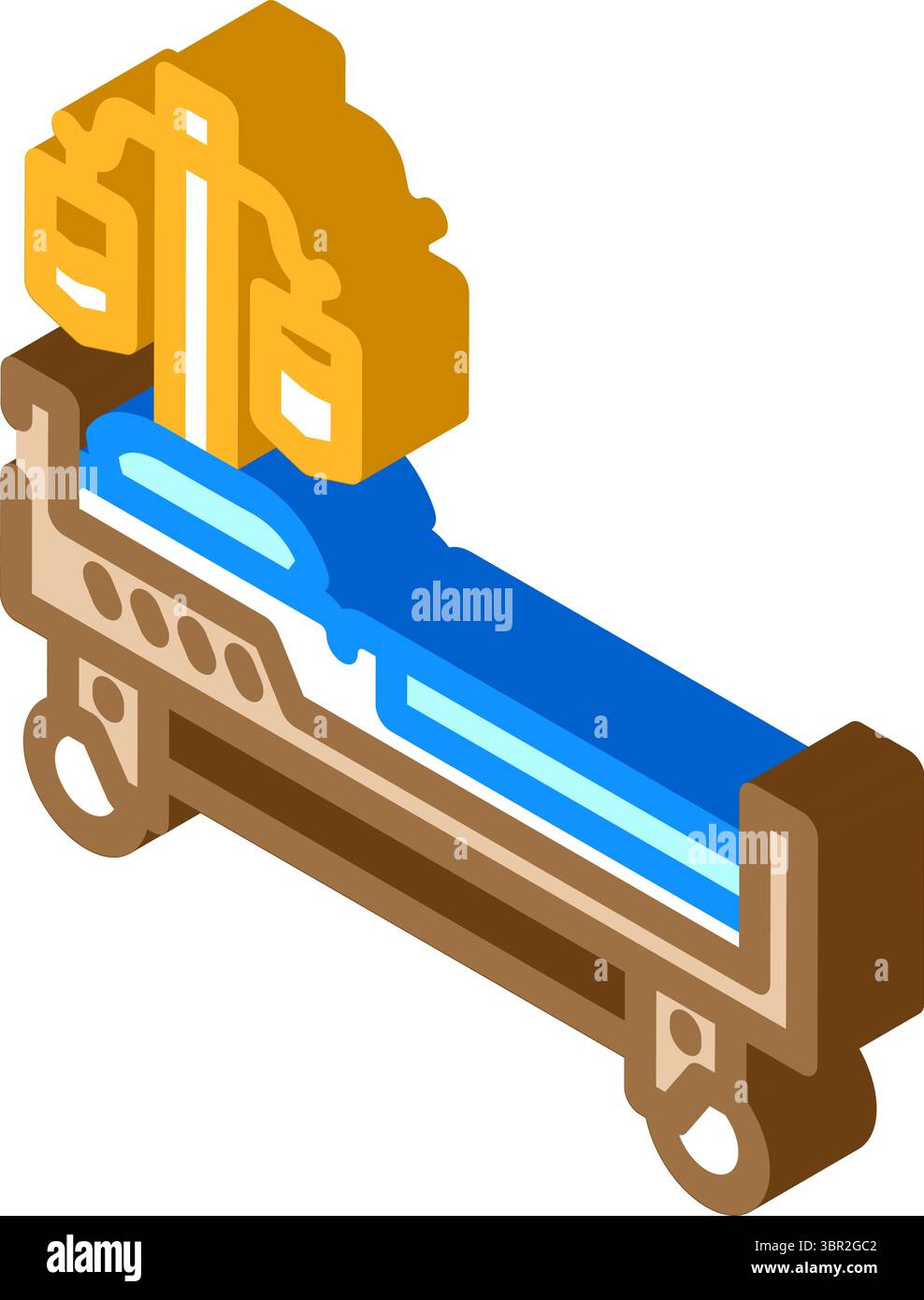 hospital bed white sheet mortality isometric icon vector illustration ...