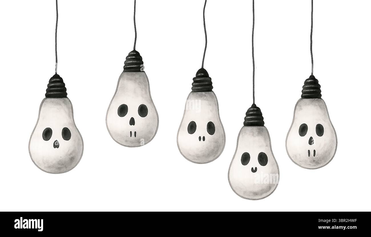 Hand Painted Halloween Clipart – Cute Ghosts, Props & Spooky Objects in ...