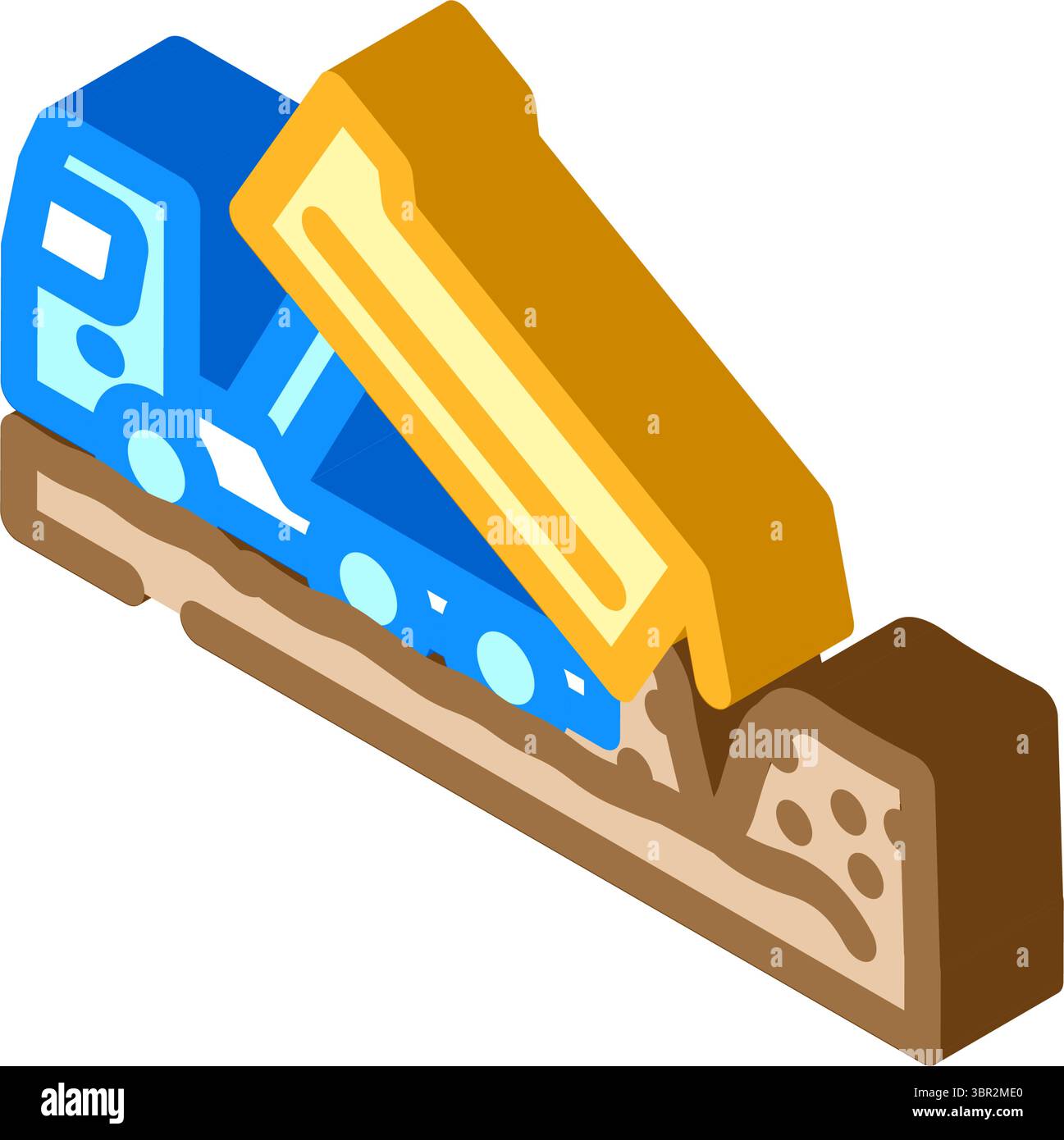 construction site soil dumping isometric icon vector illustration Stock ...