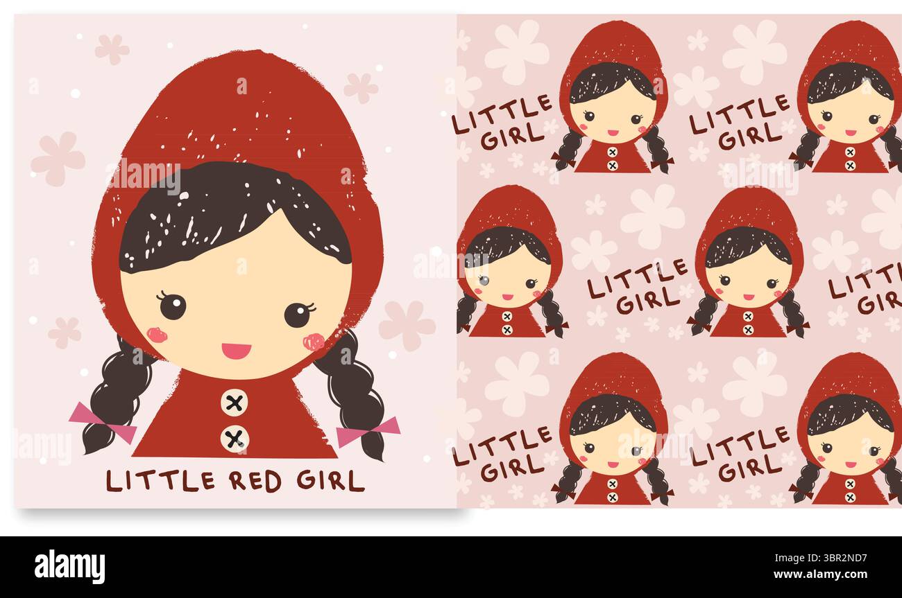 cute little red girl vector Stock Vector Image & Art - Alamy