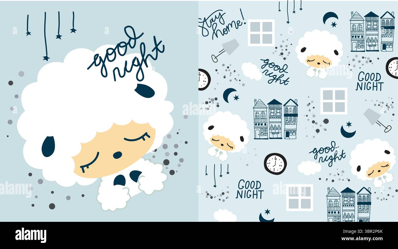 Vector sleeping sheep hi-res stock photography and images - Alamy