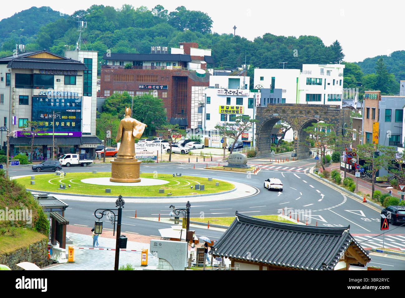 Gongju, South Korea - June 13th 2025: A golden statue stands at the ...