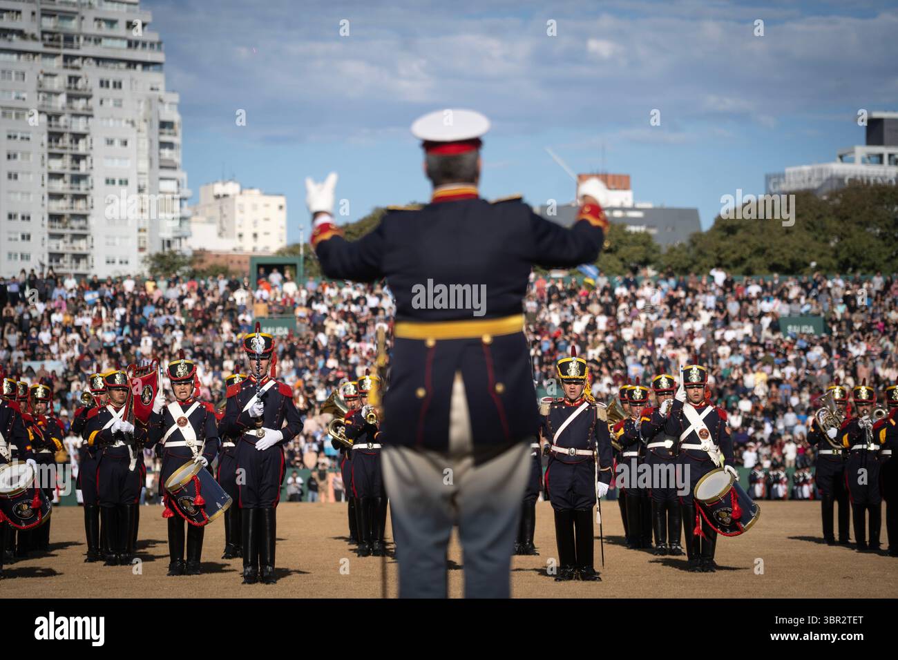 Beijing, Argentina. 9th July, 2025. Members of military bands perform ...
